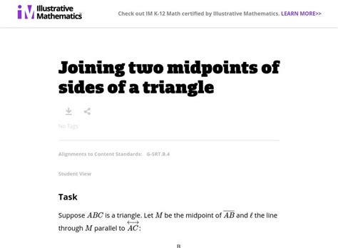 illustrative mathematics g srt joining two midpoints of sides of a