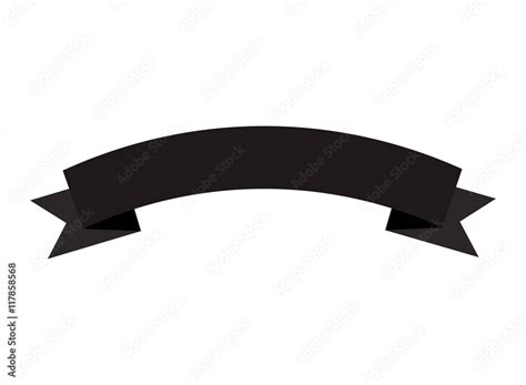 Ribbon Icon Vector Black