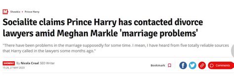 离婚哈里被曝已请律师 要与梅根争孩子抚养权