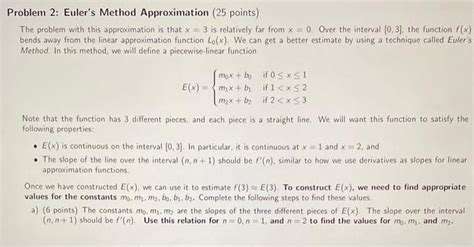 solved oroblem 2 euler s method approximation 25 points