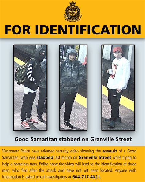 Police Release Video Of Suspects Sought In Vancouver Stabbing Assault