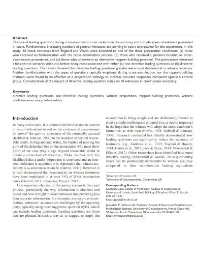 Leading Question Examples Pdf Examples