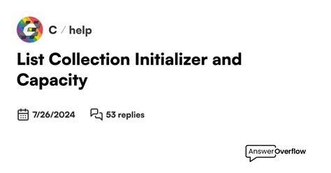 List Collection Initializer And Capacity C