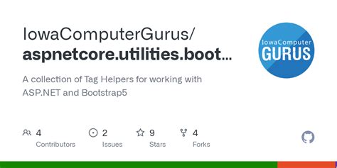 Github Iowacomputergurusaspnetcoreutilitiesbootstrap5taghelpers A