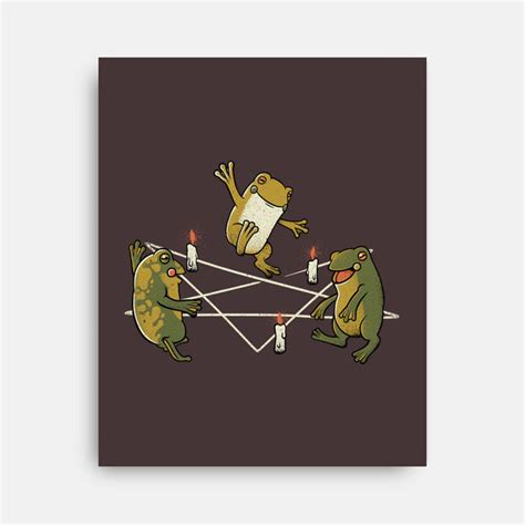 Dancing Frog None Stretched Canvas Tobefonseca By Teefury