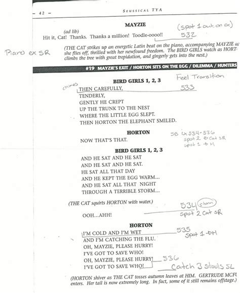 Script Seussical The Mussical Lorely Dedrickstage Manager