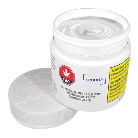 Full Spectrum Cbg Cbd Thc Relief Cream Proofly Topicals