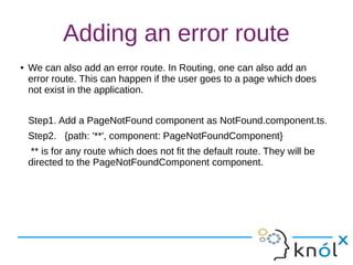 Routing Navigating Pages In Angular PPT
