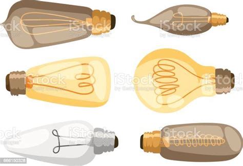 卡通燈燈泡電力設計平面向量圖設置隔離電圖示物件明亮的圖形符號標誌解決方案能源向量圖形及更多一個物體圖片 一個物體 交通工具內部 住宅