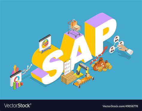 3d Isometric Flat Of Sap Royalty Free Vector Image