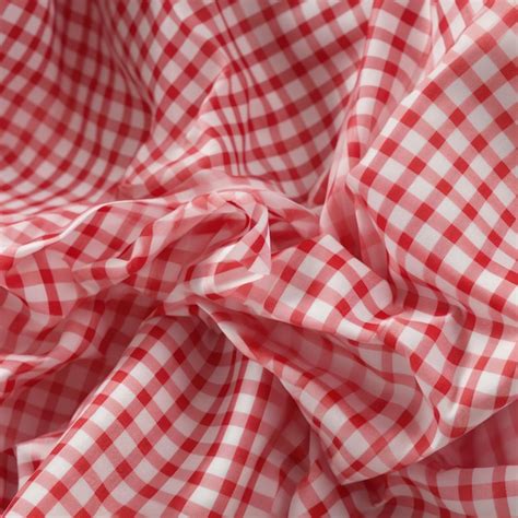 Premium Ai Image Red And White Checkered Fabric