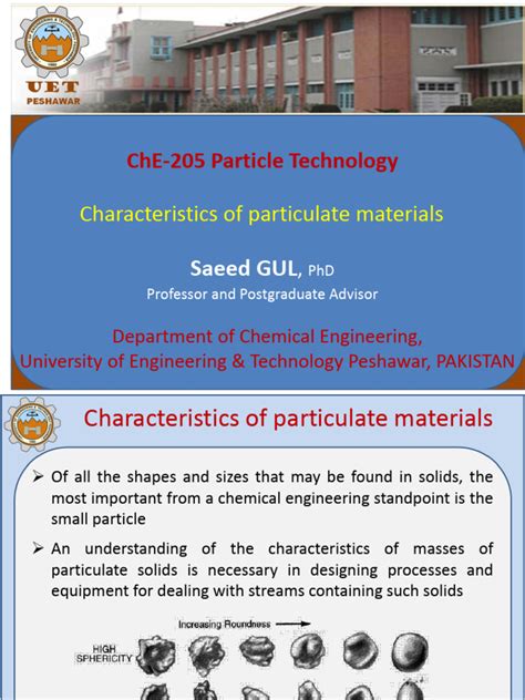 1 Charecteristcs Of Particulate Solids Pdf Physical Sciences