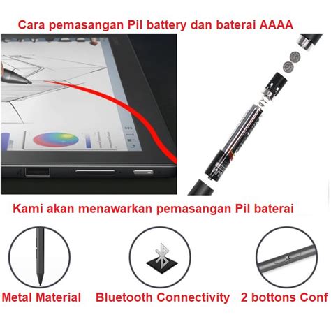 Lenovo Active Stylus Pen Original Free Battery Tekanan Shopee Indonesia
