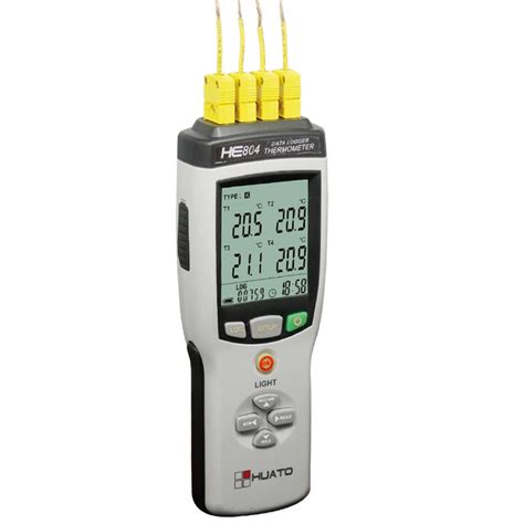 HUATO HE Multi Channel Thermocouple Reader Data Logger With External Sensor Ports