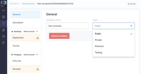 Dashboard Glossary Tournament Sdk