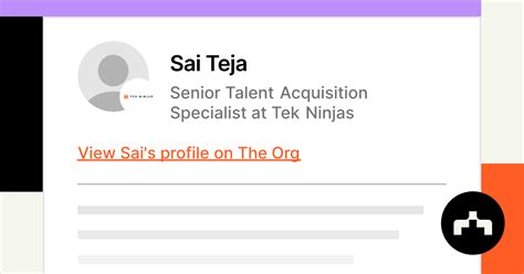 Sai Teja Senior Talent Acquisition Specialist At Tek Ninjas The Org