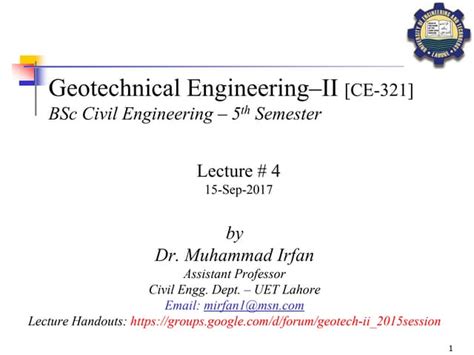 Geotechnical Engineering Ii [lec 23 Rankine Earth Pressure Theory] Ppsx