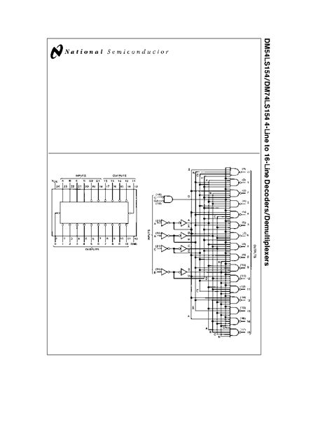 74ls154 Datasheet16 Pages Nsc 4 Line To 16 Line Decoders