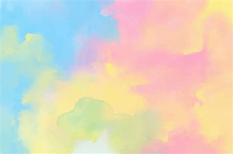Textura Fondo Acuarela Arco Iris Pastel Azul Rosa Amarillo Verde