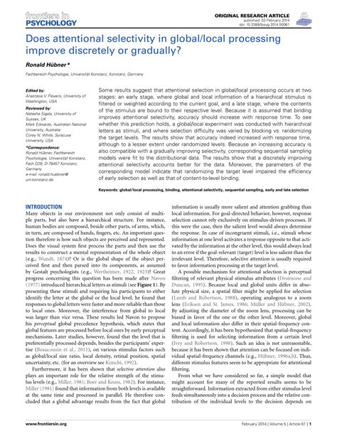 Pdf Does Attentional Selectivity In Globallocal Processing Improve Discretely Or Gradually