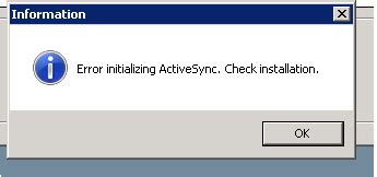 Error Initializing ActiveSync TracerPlus