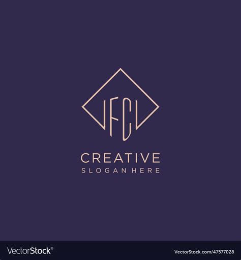 Initials Fc Logo Monogram With Rectangle Style Vector Image