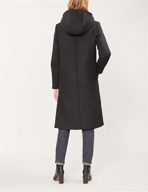 Maje Faux Fur Lined Wool Blend Coat Coat Wool