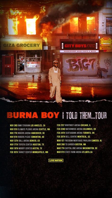 Burna Boy Announces I Told Them North American Tour
