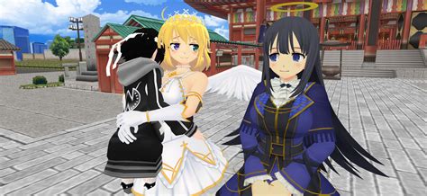 Mmd Ryoki Watches Ryouna Hugs Nepsashi By Megaali On Deviantart