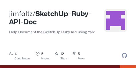 Github Jimfoltzsketchup Ruby Api Doc Help Document The Sketchup Ruby Api Using Yard