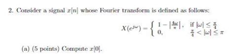 Solved Consider A Signal X N Whose Fourier Transform Is Chegg