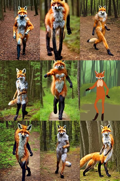 Anthro Furry Digitigrade Natural Colored Fox Person Stable Diffusion