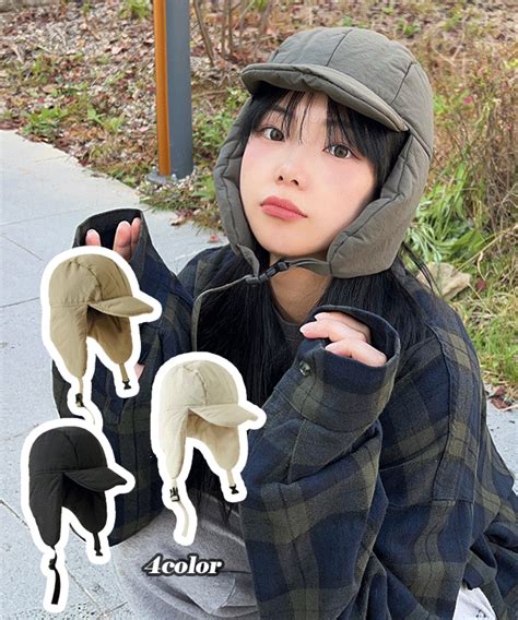 당일출고에누리특가💕 패딩 버클 귀도리 귀마개 겨울 방한 스키장 군밤 모자 에이블리