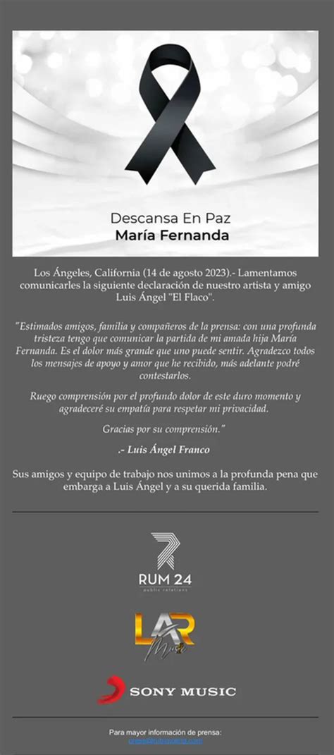 Muere Hija De Luis Angel El Flaco Ex De Los Recoditos