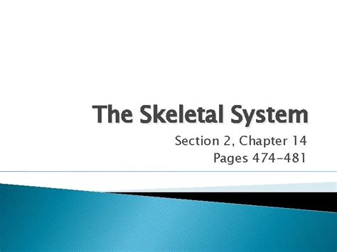 The Skeletal System Section Chapter Pages