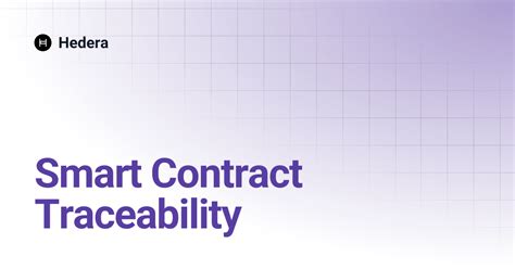 Smart Contract Traceability Hedera