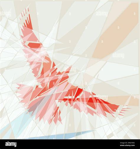 Editable Vector Illustration Of A Flying Red Bird As If Seen Through