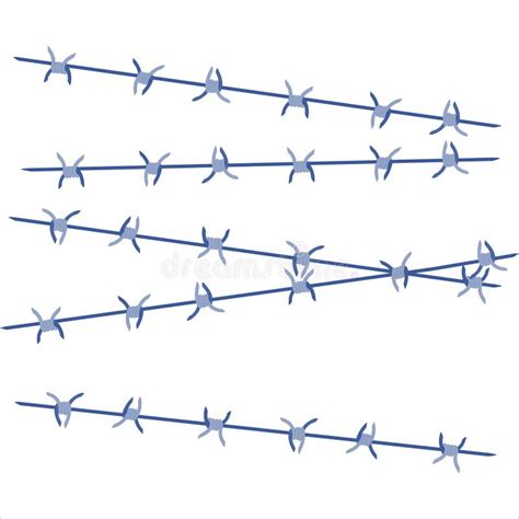 Sharp Barbed Wire Fence Barrier Frame Illustration Stock Illustration