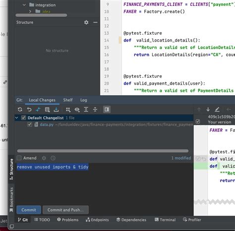 I Have Undocked The Git Commit Window And Selecting Use Non Modal Isn