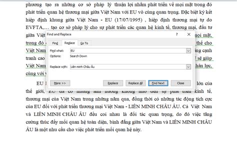 Hướng dẫn cách sử dụng chức năng replace trong Word có ví dụ minh họa
