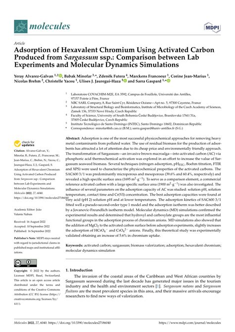 Pdf Adsorption Of Hexavalent Chromium Using Activated Carbon Produced