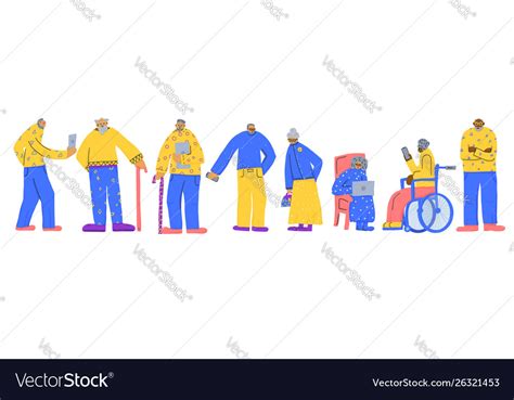 Group Old People Isolated Royalty Free Vector Image