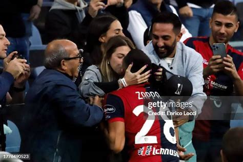 Gabriele Zappa Of Cagliari Kisses His Girlfriend During The Serie A