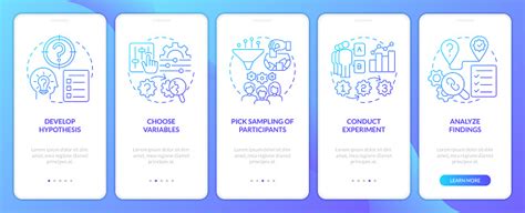 How To Conduct Causal Research Blue Gradient Onboarding Mobile App Screen Stock Illustration