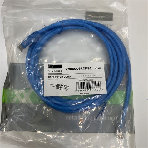 Cáp Mạng Chéo Vivanco Utp Cat6 Rj45 Patch Cord Crossover Cable Gigabit Pvc 24awg Blue Length 3m
