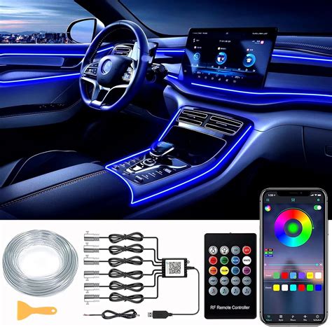 Deherane Tira De Luces Led Para Interior De Coche Rgb 6 En 1 Kit De