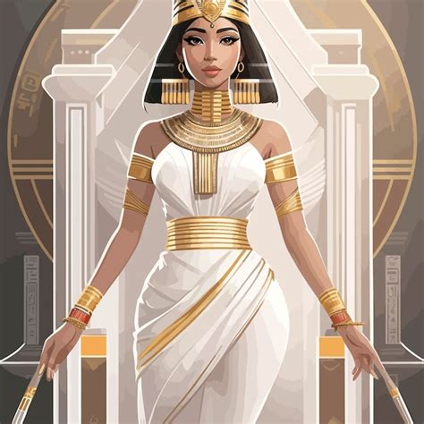 Premium Vector Legendary Egyptian Pharaoh Illustration Woman