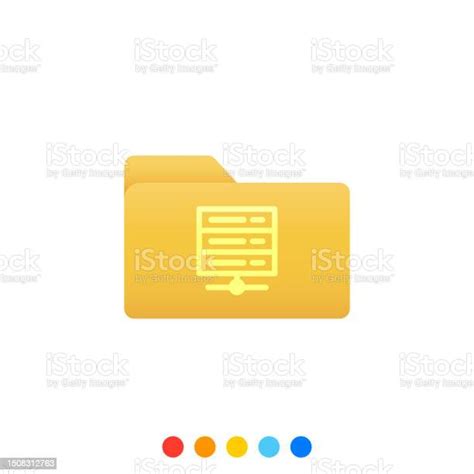 flat folder design element with server rack symbol folder icon vector