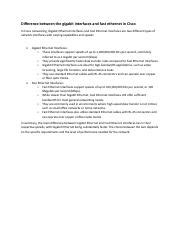 Difference Between Gigabit Interfaces And Fast Ethernet In Course Hero