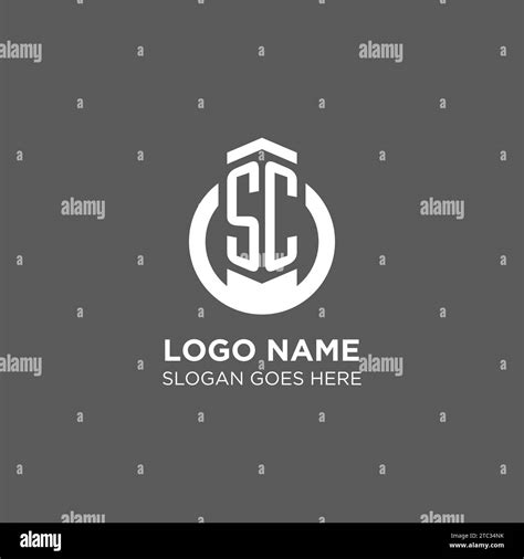 Initial Sc Circle Round Line Logo Abstract Company Logo Design Ideas